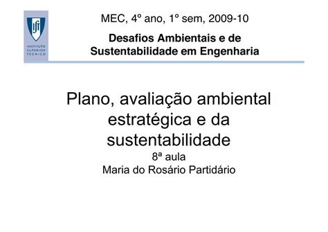 PDF Plano avaliação ambiental estratégica e da sustentabilidade aula