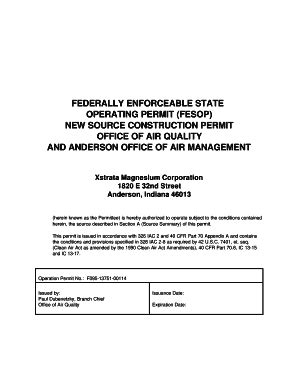 Fillable Online Permits Air Idem In Federally Enforceable State