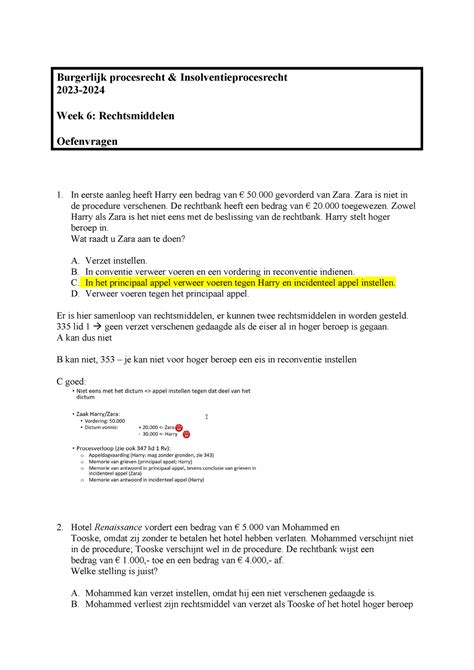 Oefenvragen Week 6 BPI 2023 2024 Hc Multiple Choice Vragen Burgerlijk