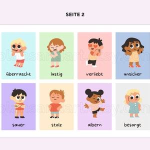 16 Gefühlskarten Emotionskarten Kinder zum Ausdrucken Etsy de