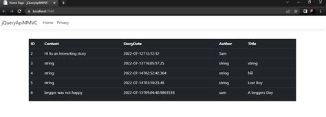 consuming web api using jquery ajax