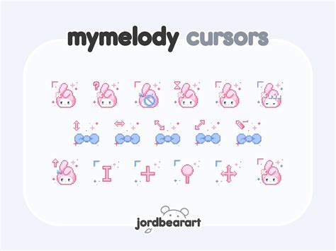 17 Animated Pink Blue Bow Bunny Melody Mouse Pointer Cursors Windows