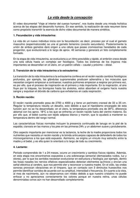 Resumen Del Video Documental Viaje Al Interior Del Cuerpo Jimena