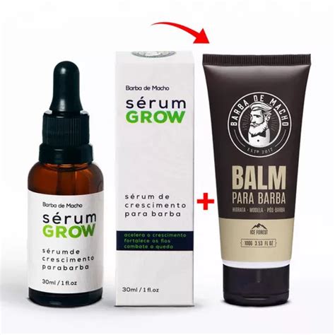 Produto Crescer Barba Preenche Falhas Serum Grow Balm Fragr Ncia