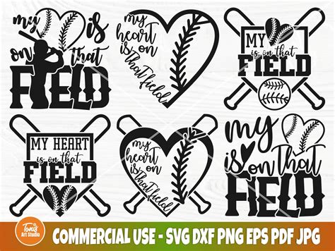 My Heart Is On That Field SVG Baseball SVG Bundle Sports Mom Etsy