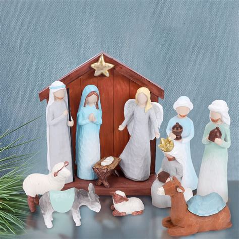 Buy BUTITNOW Set Of 12 Nativity Figurines Sculpted Hand Painted