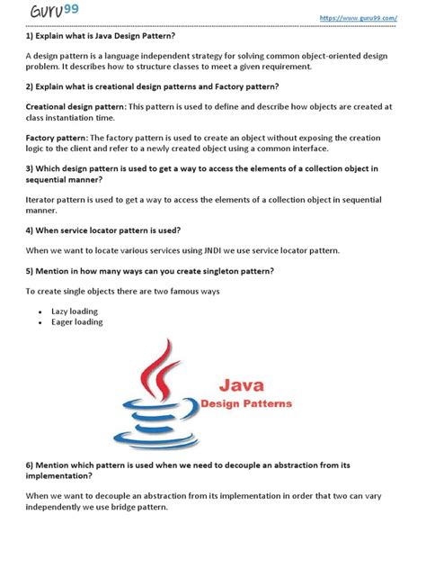 java design patterns interview questions download free pdf class computer programming