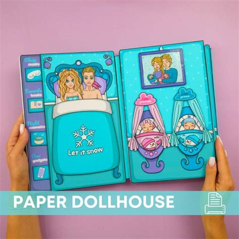Printable Paper Dollhouse And Paper Dolls Busy Book Etsy