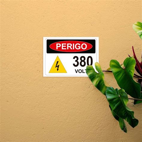 Placa de Sinalização Perigo 380 Volts em Pvc