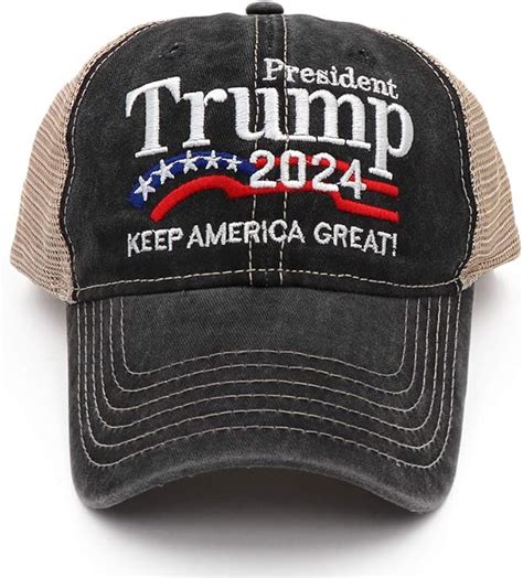 Amazon Donald Trump 2024 Cap MAGA USA Washed Mesh Baseball Caps
