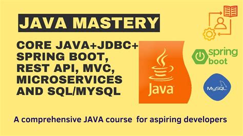 java mastery java jdbc spring boot rest api spring mvc microservices and sql mysql