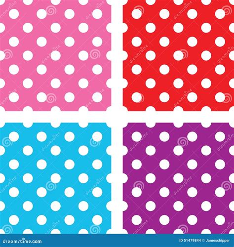 Seamless Polka Dot Background Set Stock Vector Illustration Of