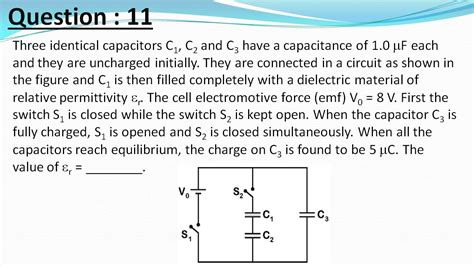 JEE Advanced Solutions Physics 2018 Three Identical Capacitors C1 C2