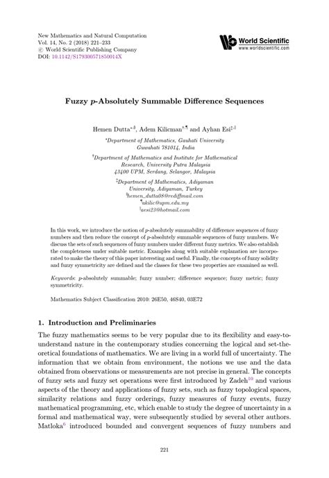 pdf on fuzzy p absolutely summable difference sequences