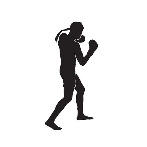 Male Muay Thai Martial Arts Fighter Vector Silhouette 13081065 Vector