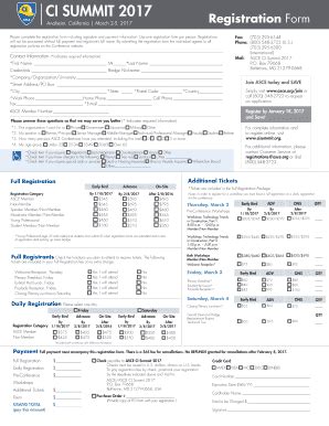 Fillable Online Cisummit Ci Summit Registration Form Ci Summit