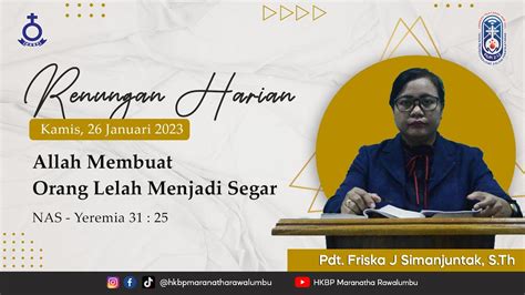 RH Kamis 26 Januari 2023 HKBP Maranatha Rawalumbu Allah Membuat