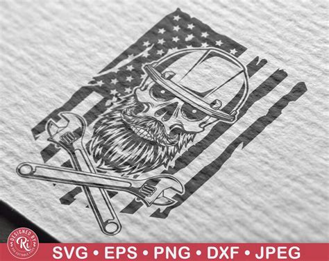 US Bearded Skull Mechanic Svg Mechanic Logo Wrenches Repair Etsy