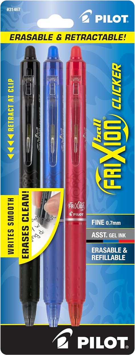 Pilot Frixion Clicker Bolígrafo Retráctil Tinta Borrable Colores