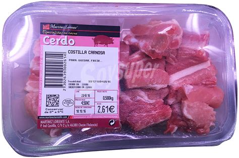 Cerdo Costilla Carnosa Troceada Fresco Varios Bandeja 550 G Aprox