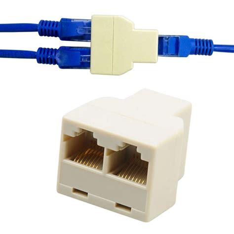 2pcs Lot 1 To 2 Ways LAN Ethernet Cord Network Cable RJ45 Female