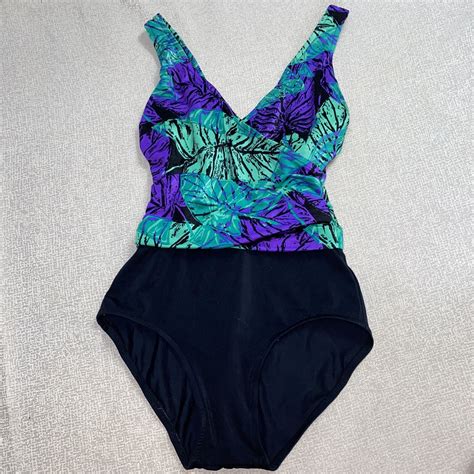 Vintage Catalina Tropical One Piece Bathing Suit S Gem