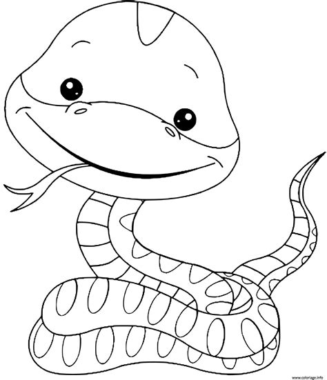 Coloriage Serpent Facile Pour Enfants Dessin Serpent Imprimer