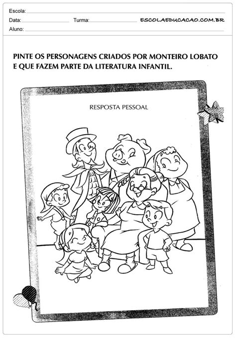 Atividades Dia do Livro Infantil Monteiro Lobato Escola Educação