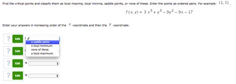 solved find the critical points and classify them as local