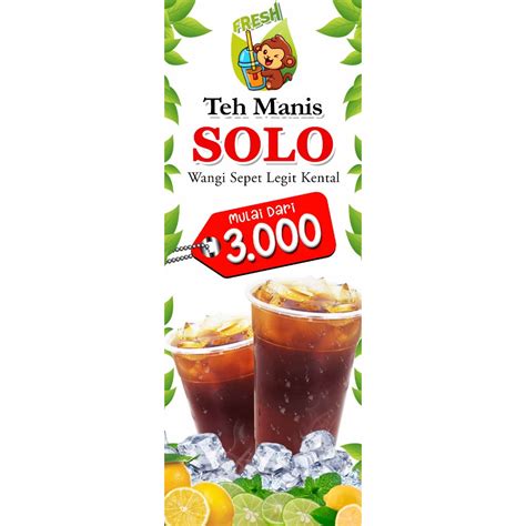Jual Spanduk Banner Teh Poci Standing Baner Cetak Spanduk Jualan Es Teh