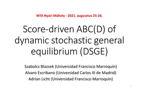 pdf score driven abc d of dynamic stochastic general equilibrium