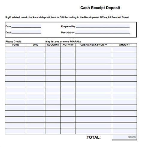 Deposit Record Templates 16 Free Docs Xlsx PDF Samples Formats
