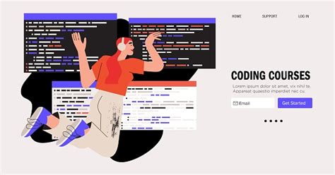 컴퓨터에서 웹 개발에 종사하는 프로그래머 파이썬 자바 스크립트 php html css에서 스크립트 코딩 및 프로그래밍의 개념 모바일 앱 및 컴퓨터 소프트웨어 개발 과정 배너
