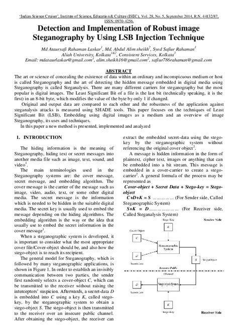 pdf detection and implementation of robust image steganography by using lsb injection