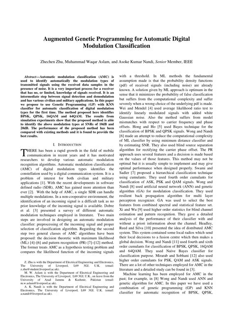 pdf augmented genetic programming for automatic digital modulation classification