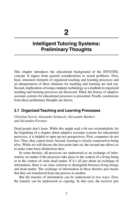 pdf intelligent tutoring systems preliminary thoughts