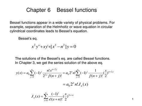 ppt chapter 6 bessel functions powerpoint presentation free download id 681317