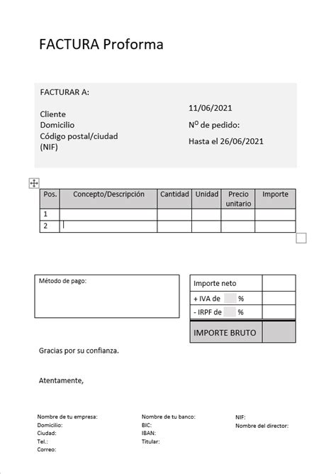 Qué es una Factura Proforma y Cómo se hace Incluye Plantilla