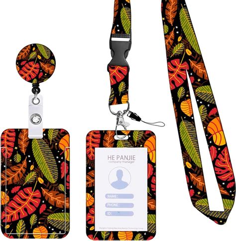 WJIAEER 1PCS Porte Badge Cordon Tour De Cou Avec Porte Cartes Porte