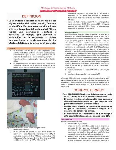 Monitoreo en el Recién Nacido Maria Juliana Leal Rojas uDocz