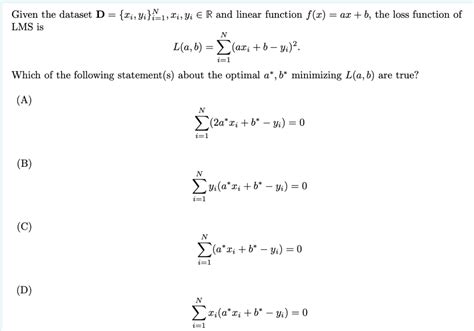 solved n i given the dataset d {xi yi}{1 xi yi e r and