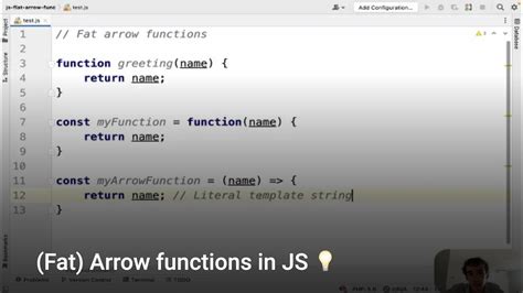 fat arrow functions in js 💡 youtube