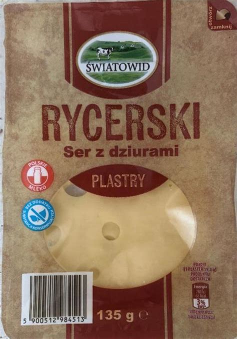 Ser z dziurami Rycerski w plastrach Światowid kalorie kJ i wartości