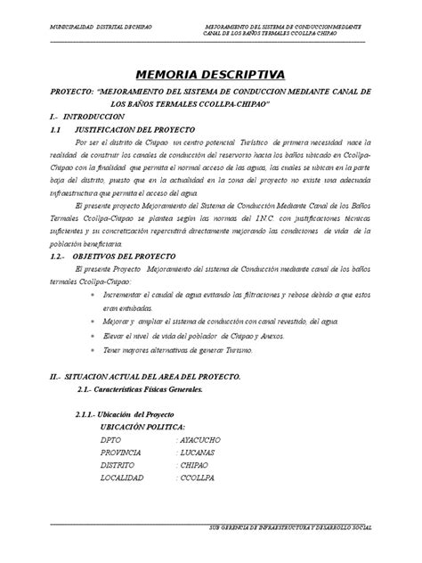 PDF Memoria Descriptiva Canales DOKUMEN TIPS