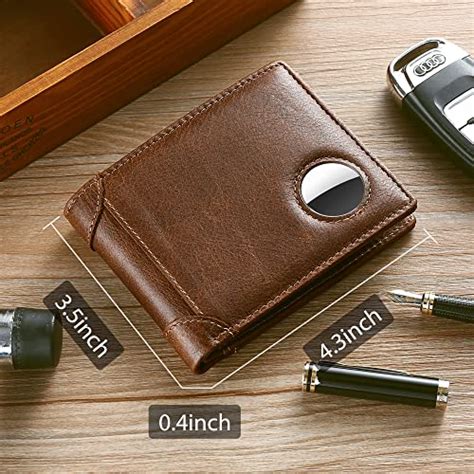 Swallowmall AirTag Wallet For Men RFID Genuine Leather Bifold Wallets