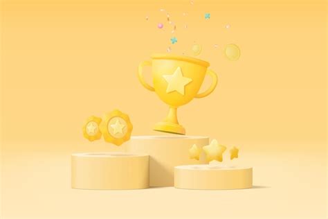 3d vencedores mínimos estrelas de vencedores de ouro da taça