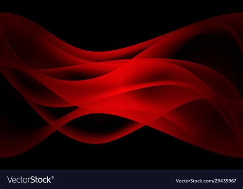 Abstract Red Wave Curve Smooth In Black Royalty Free Vector