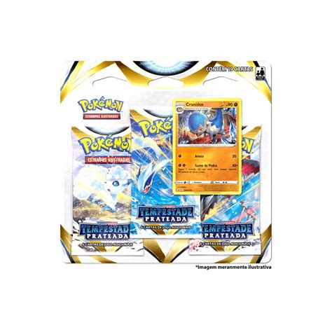 Cartas Pokémon Triple Pack Cranidos Espada Escudo 12 Copag Submarino