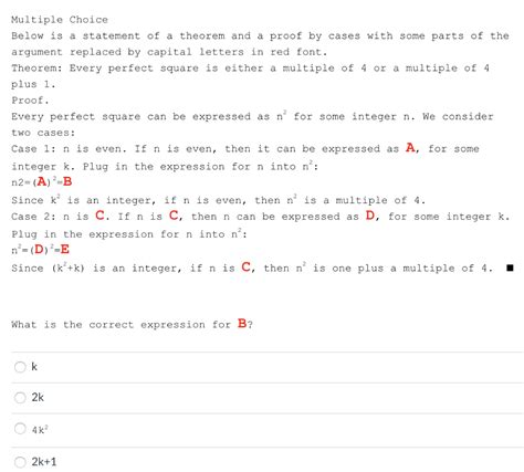 solved multiple choice below is a statement of a theorem and
