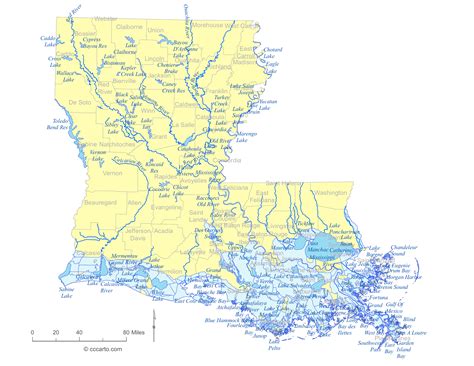Map Of Louisiana Parishes And Rivers Edithe Marchelle
